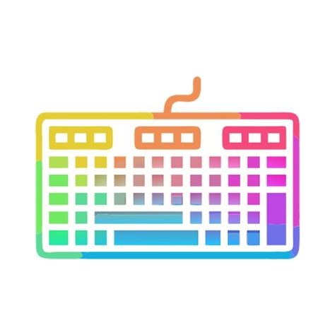 Rainbow Computer Keyboard Icon Premium Ai Generated Vector