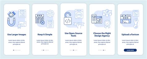 Building Professional Website Light Blue Onboarding Mobile App Screen
