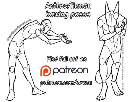 Pose Reference Anthrohuman Bowing Dlc By Arven92 On Deviantart