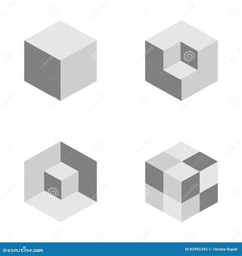 Set Of Geometric Cube Pattern Fashion Graphic Design Vector
