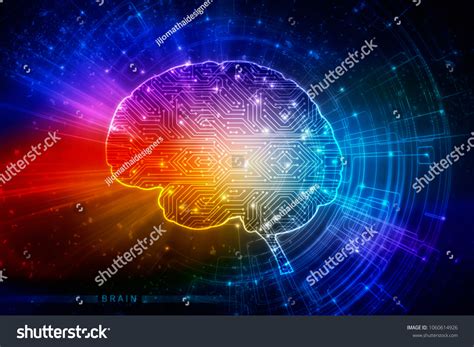 2d Illustration Concept Thinking Background Brain Stock Illustration