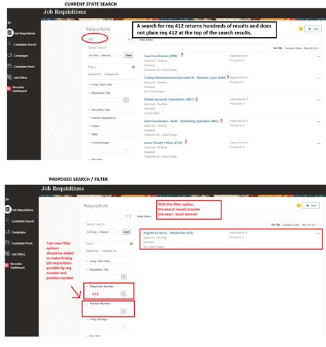 Job Requisitions Search Add Filters For Requisition Number And Position Number Or Position