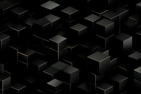 Premium Ai Image Free Vector Seamless 3d Geometric Cubic Pattern On A Black Background Design
