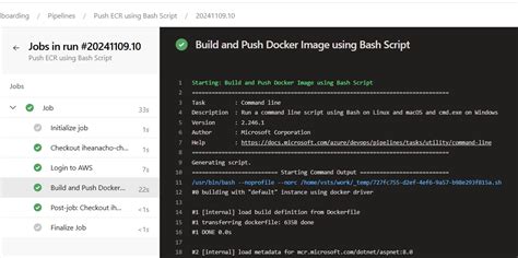 amazon web services [warning]task aws shell script version 1