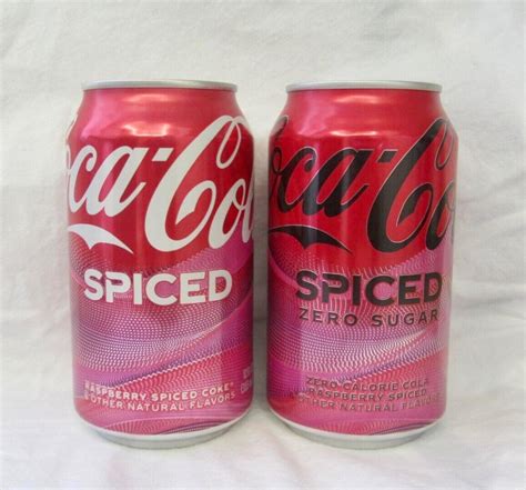 2 Empty Coca Cola Spiced Raspberry Coke Zero Grelly Usa