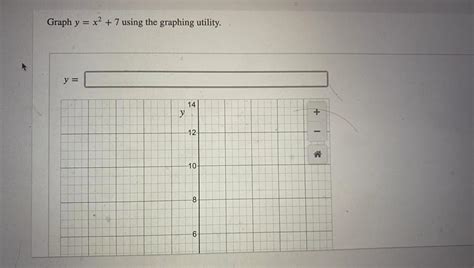 solved graph y x2 7 using the graphing utility y 14 у