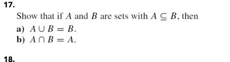 solved show that if a and b ﻿are sets with asubeb