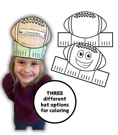 Printable Football Party Hat Super Bowl Team Craft Pdf Etsy