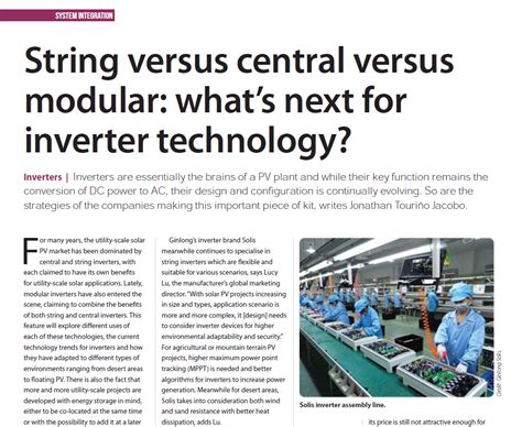 String Versus Central Versus Modular Whats Next For Inverter