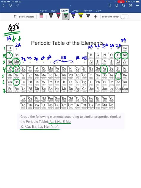 Solved Group The Following Elements According To Similar Properties