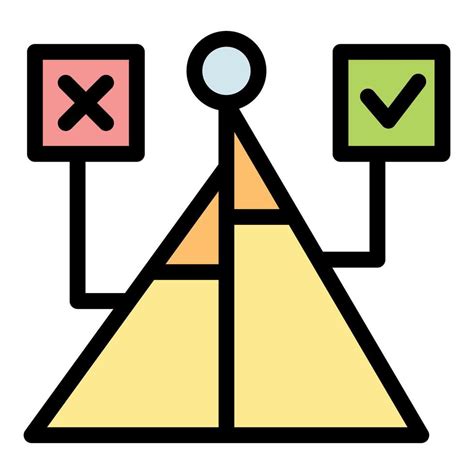 Evaluating Options Pyramid Chart Symbolizing Decision Making Process
