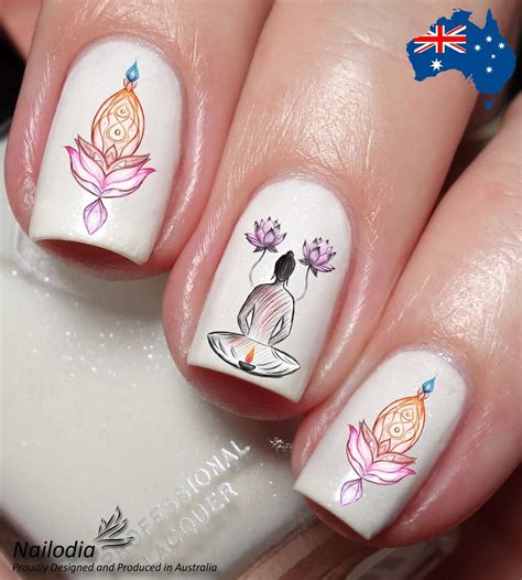 Meditation Nail Art Decal Sticker Water Transfer Slider Yogi And Yogini