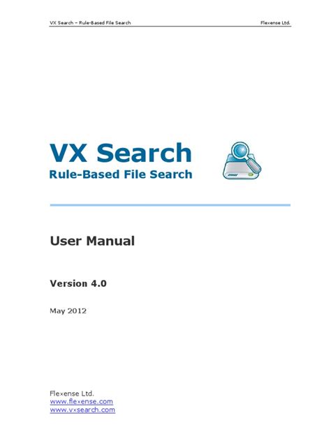 Vx Search Rule Based File Search Pdf Command Line Interface