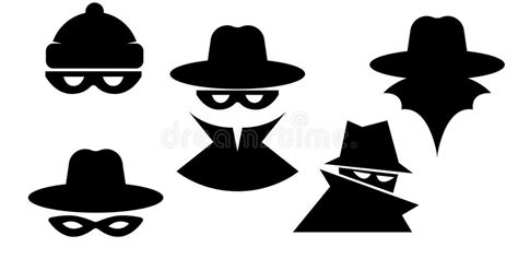 Incognito Icons Collection Of Anonymous And Strangers Stock Vector Illustration Of Thief