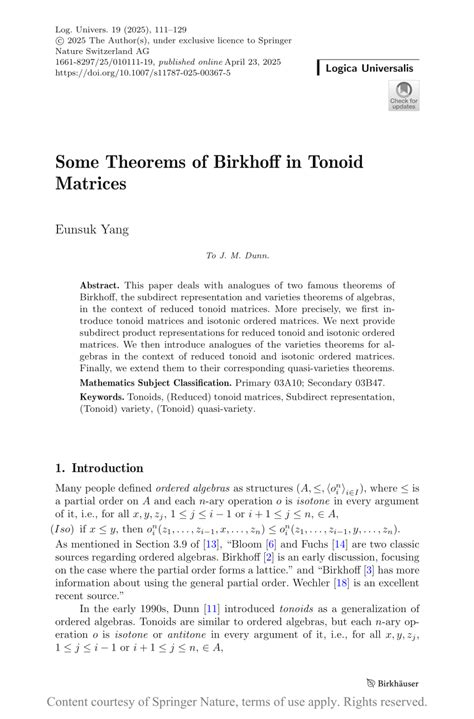 Some Theorems Of Birkhoff In Tonoid Matrices