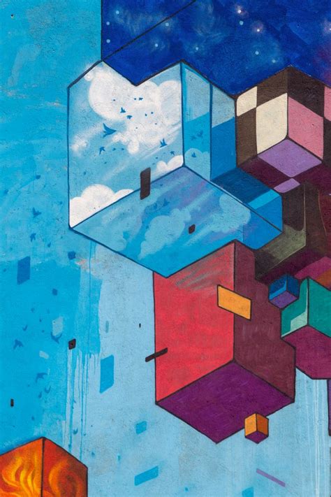 Etniks Geometric Forms Popping Off In Rome Brooklyn Street Art