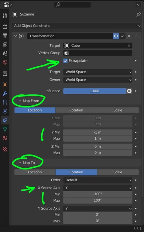 Transformation Constraint Blender Stack Exchange