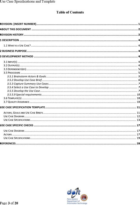 Free Use Case Specification Template Doc 406kb 20 Page S Page 3