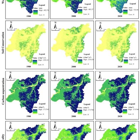 Spatiotemporal Variation Of Individual Ecological Service From 1980 To Download Scientific