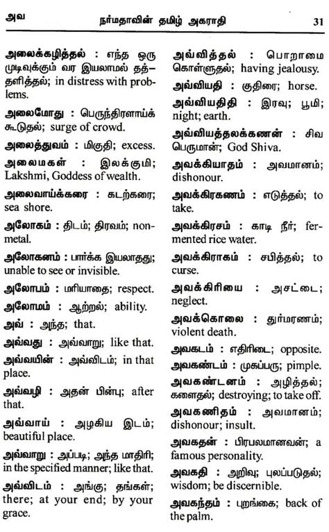 நர்மதாவின் தமிழ் அகராதி Narmadha Tamil Dictionary Tamil Tamil
