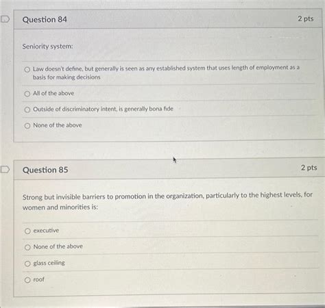 Solved Seniority System Law Doesnt Define But Generally