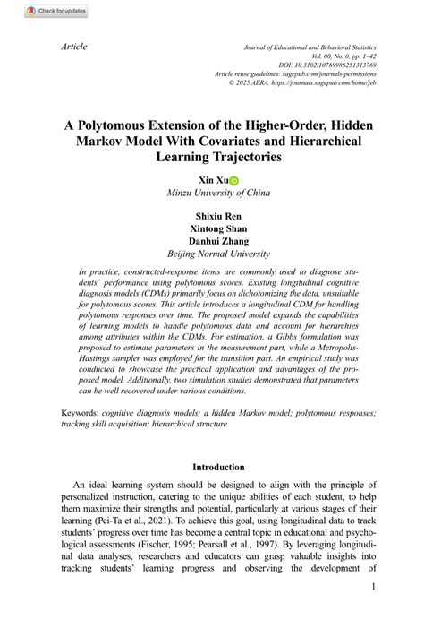 Pdf A Polytomous Extension Of The Higher Order Hidden Markov Model With Covariates And