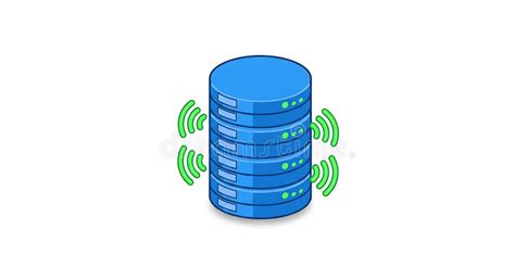 A Stylized Illustration Of A Blue Cylindrical Server Stack With Four