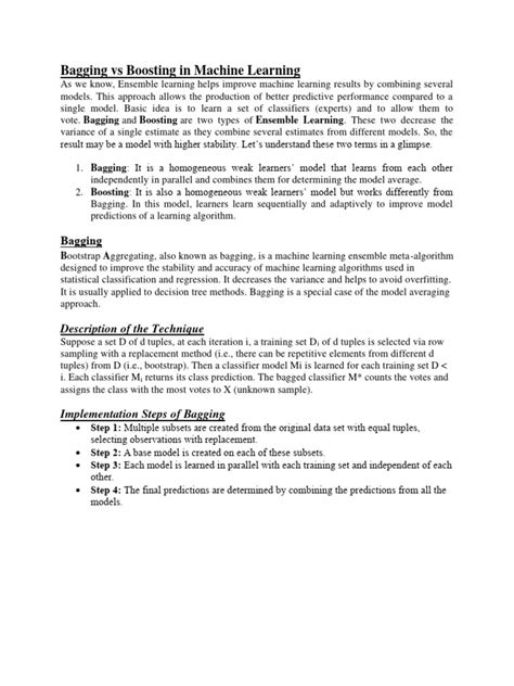 Bagging Vs Boosting In Machine Learning Download Free Pdf Machine
