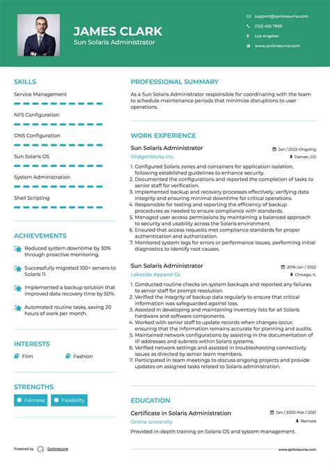 10 sun solaris administrator resume samples and templates for 2025
