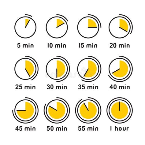 Timer Clock Stopwatch Icons Set On White Background Vector Stock
