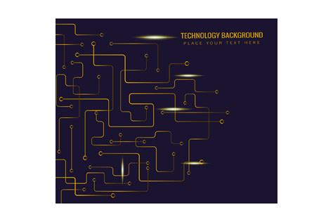 Circuit Board With Connecting Lines Gold Graphic By Jaka Sembung