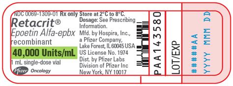 Ndc 0069 1306 Retacrit Epoetin Alfa Epbx