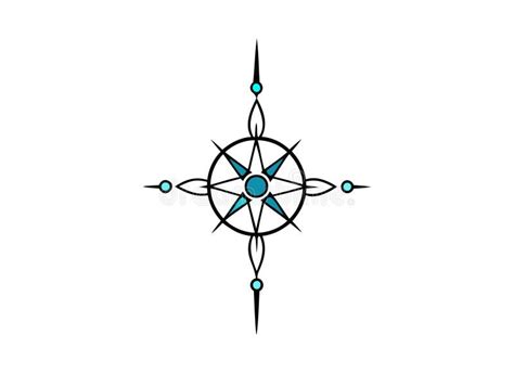 Elegant Compass Rose Illustration For Nautical And Navigation Designs Stock Vector