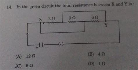 Solved In The Given Cireuit The Total Resistance Between X