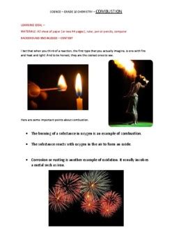 Combustion Reactions By Next Level Educational Consultancy TPT