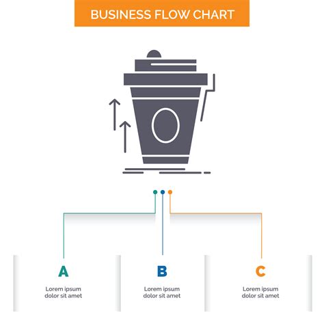 Product Promo Coffee Cup Brand Marketing Business Flow Chart Design With Steps Glyph Icon