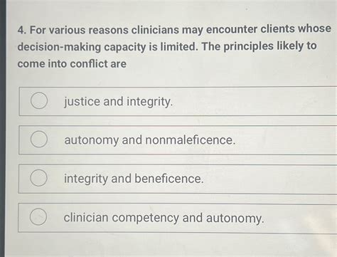 Solved For Various Reasons Clinicians May Encounter Clients Chegg