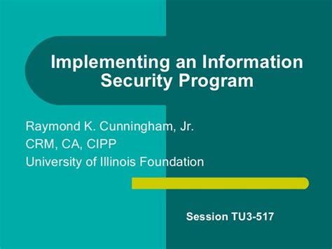 Implementing An Information Security Program