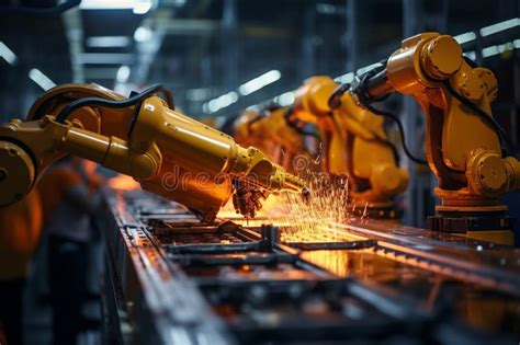 Smart Industrial Robots Enhancing Digital Factory Production Robot Hands In Production Shops