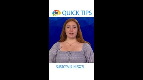 How To Use Subtotals In Excel Youtube