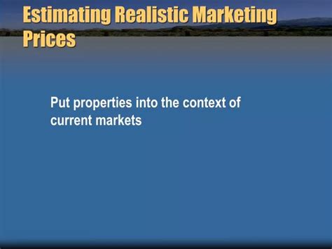 Ppt Estimating Realistic Marketing Prices Powerpoint Presentation