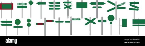 Collection Of Various Directional Signs And Symbols In Green Perfect For Wayfinding And Design