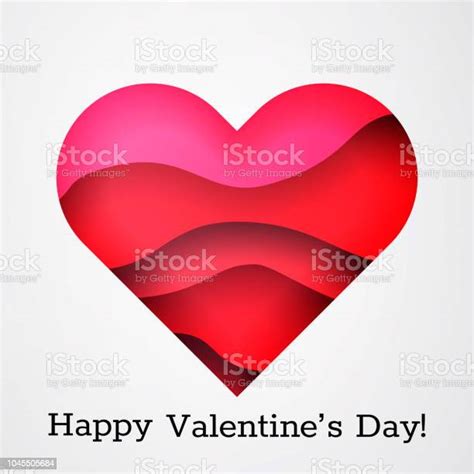 3d 종이 한 마음 컷 효과 해피 발렌타인 데이 하루 벡터 일러스트 레이 션 감정에 대한 스톡 벡터 아트 및 기타 이미지