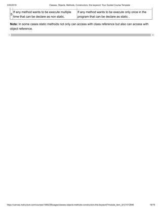 Classes Objects Methods Constructors This Keyword In Java PDF Programming Languages