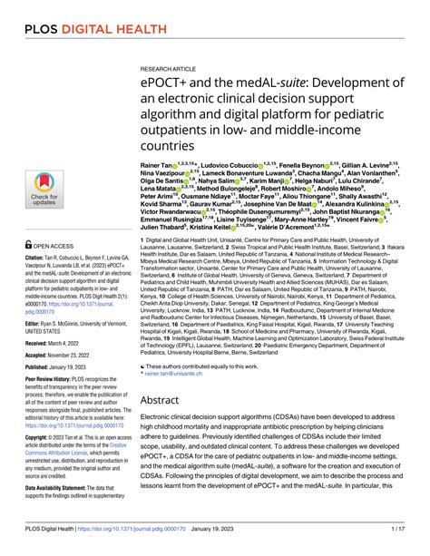 pdf epoct and the medal suite development of an electronic clinical decision support