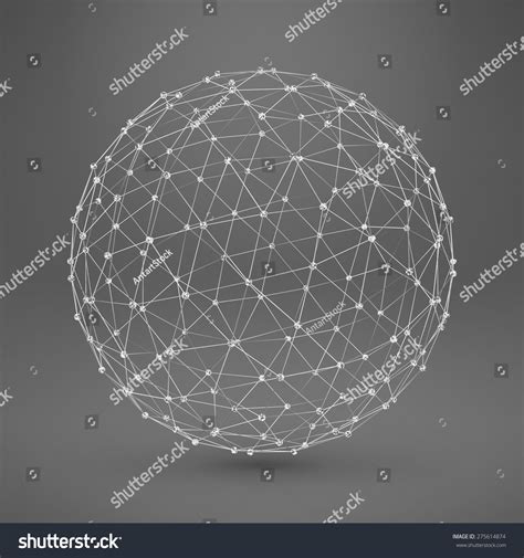 Wireframe Polygonal Element 3d Sphere Lines Stock Vector Royalty Free