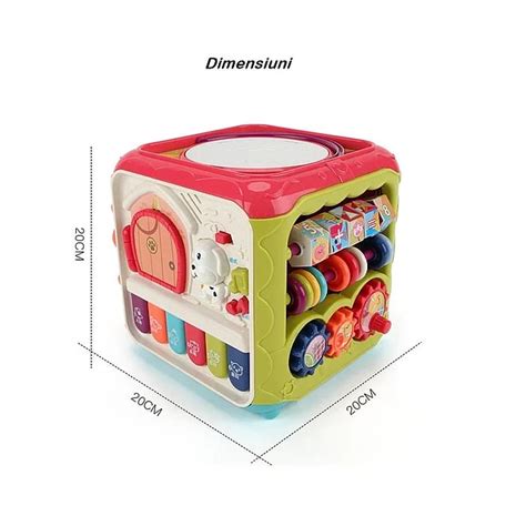 Jucarie Interactiva Pentru Bebelusi Cub Activitati 6 In 1 Muzica Si Lumini Multifunctional
