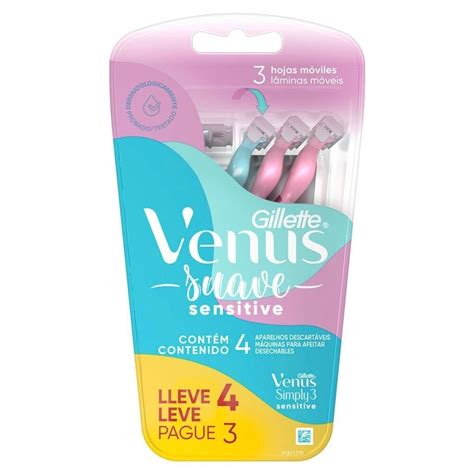 Aparelho Gillette Venus Suave Sensitive 4 Unidades Aparelhos De