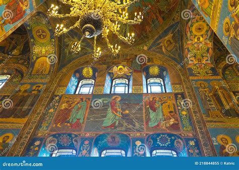 Interior Of The Church Of The Savior On Spilled Blood With Mosaic Icons