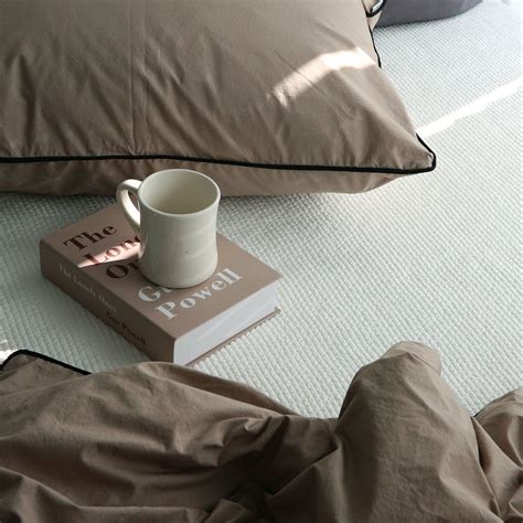 브룬 라인 포인트 침구코코아베이지 블랙 위시버킷